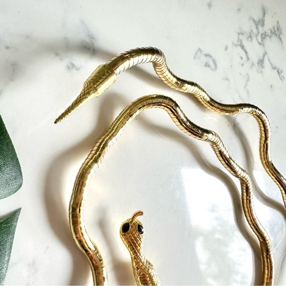 Jewelry | Snake Collar Flexible Adjustable Necklace Gold Serpentine ...